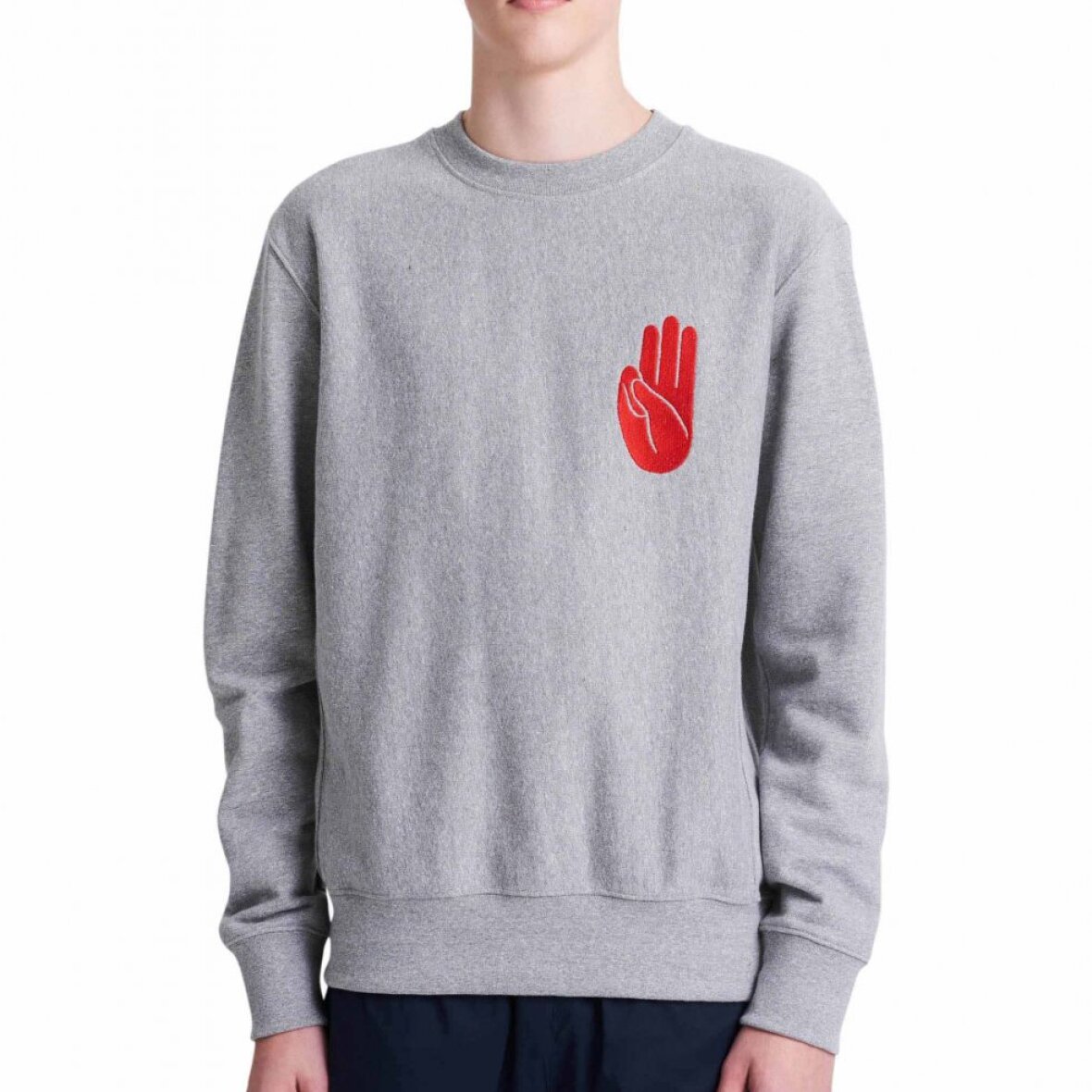 Wood Wood Grå Mel. Wood Wood Larry Sweat - Shop online nu